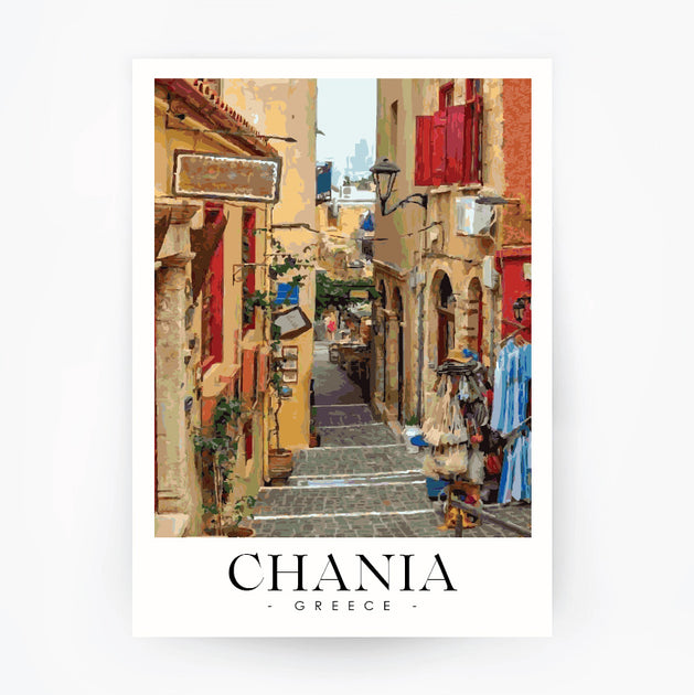 Travel Poster - Chania 2 CRETE | Wall Art Prints – The Artisan Gift Co.