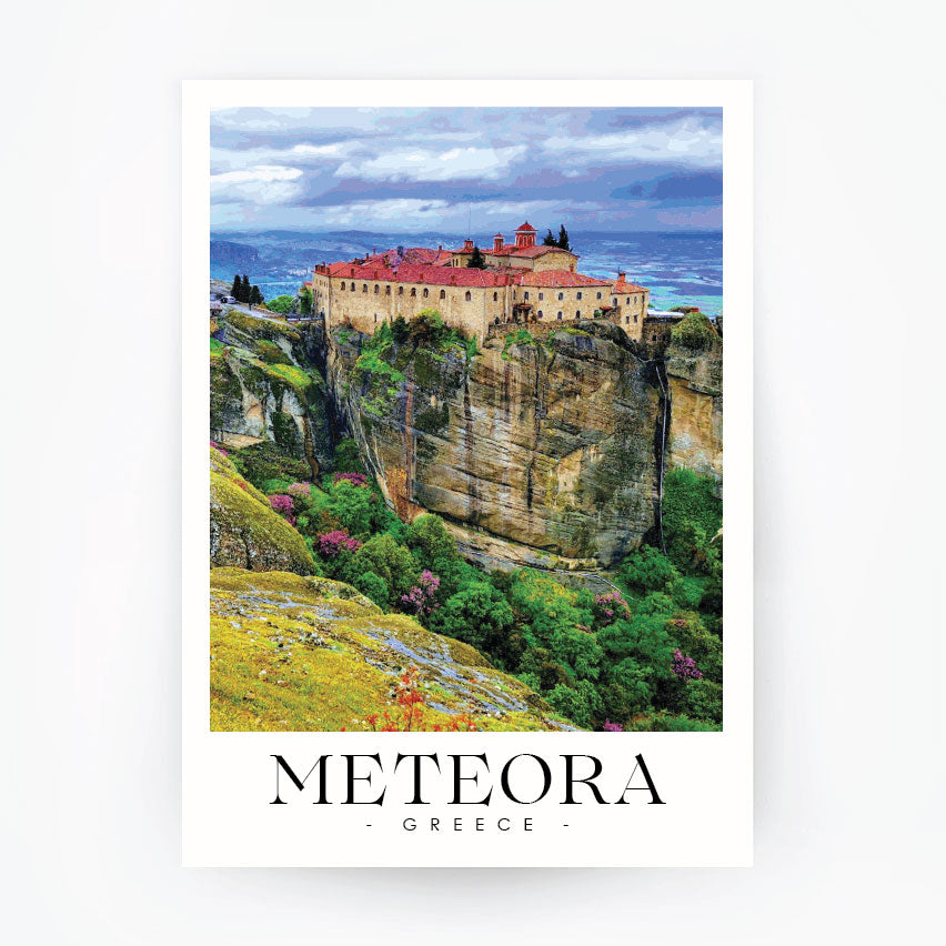 Travel Poster - Meteora 2, Thessaly GREECE | Wall Art Prints – The ...