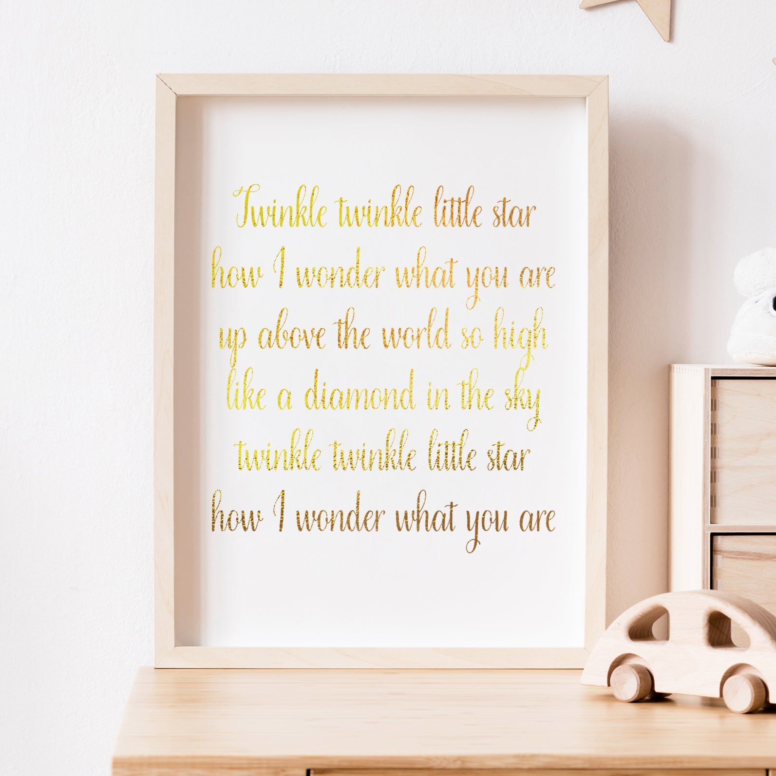 English Lullaby Twinkle Twinkle Little Star Foil Print | Hand Made ...
