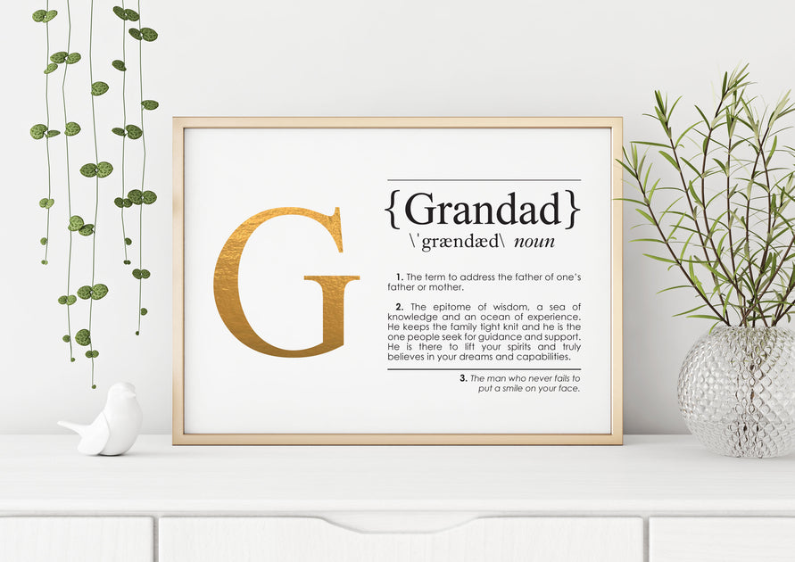 GRANDAD Definition Foil Print | Customise to what YOU call grandpa ...