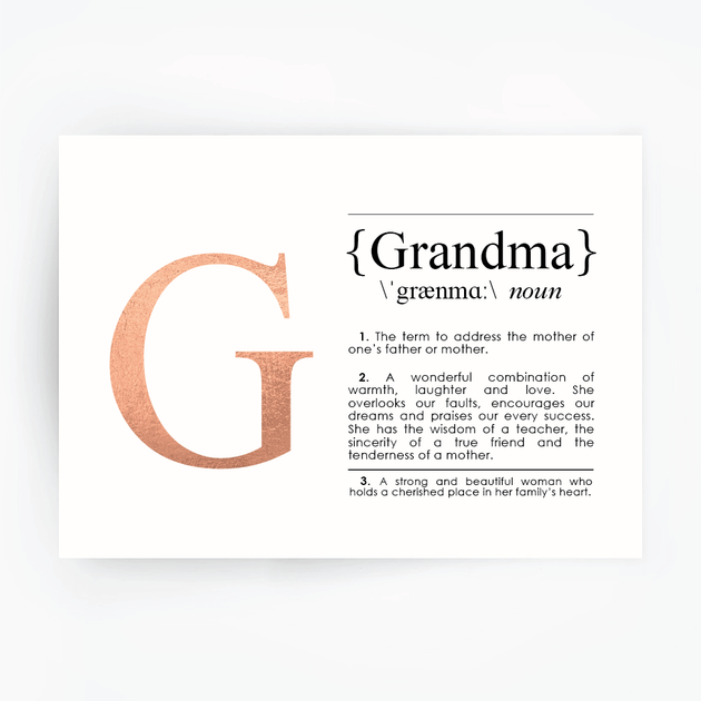GRANDMA Definition Art Print | Customise the print to what YOU call ...