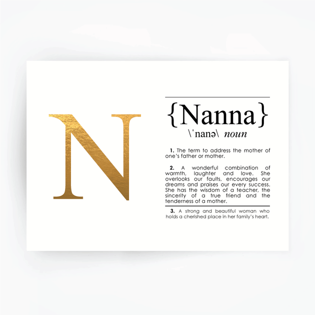 NANNA Definition Art Print | Customise the print to what YOU call nanna ...