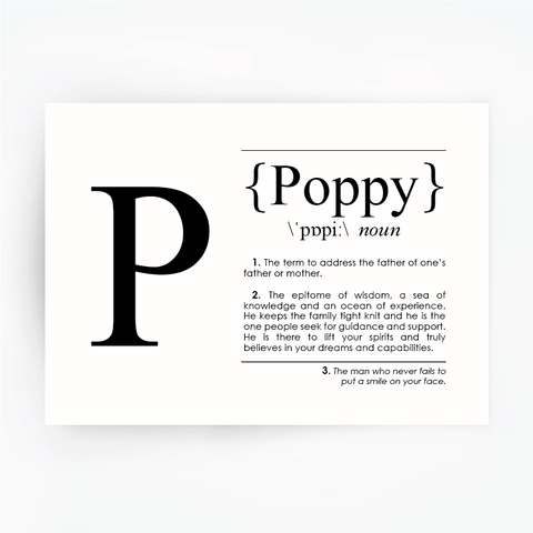 POPPY Definition Art Print | Customise the print to what YOU call ...