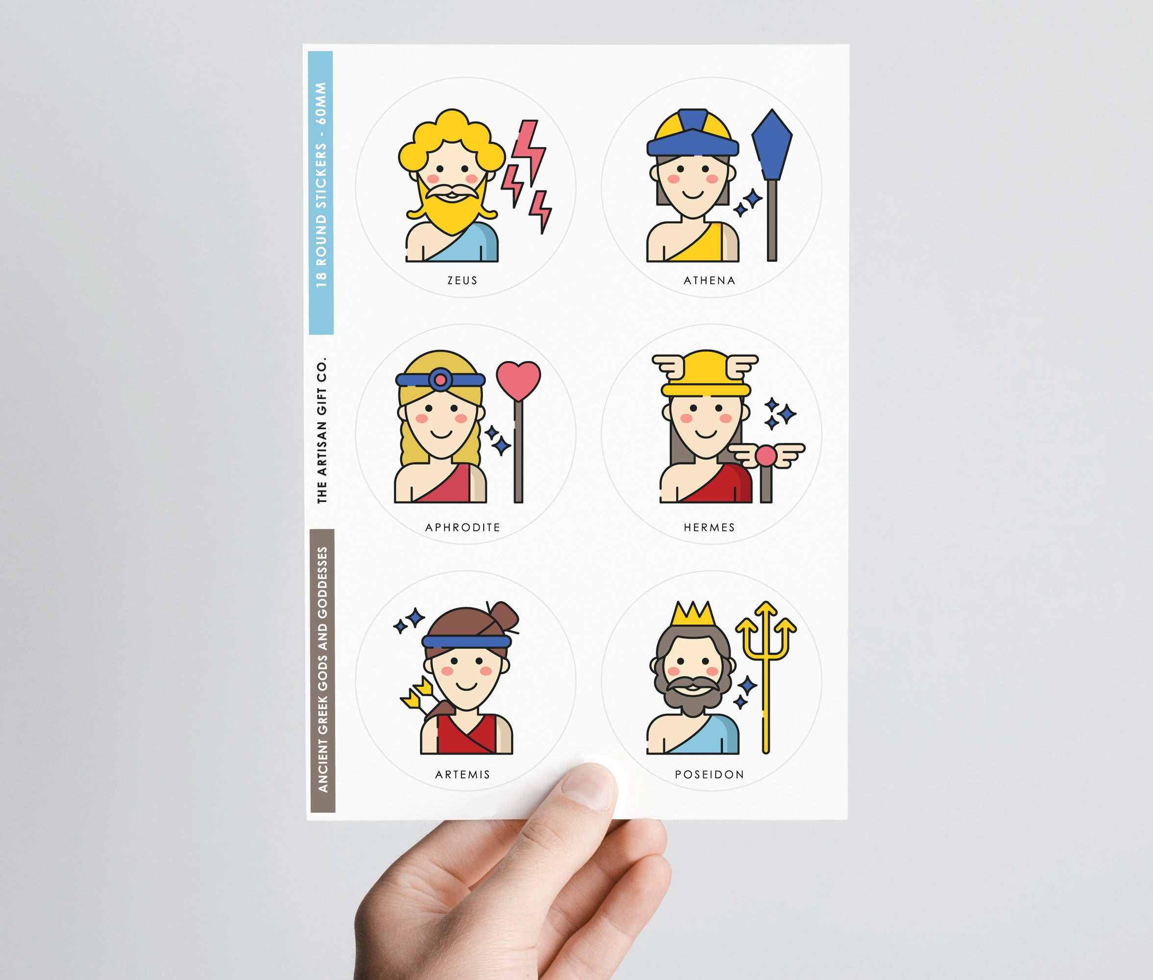 Ancient Greek Gods and Goddesses - 18pc Sticker Pack – The Artisan Gift Co.